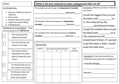 KS3 Unit 7K Physics - Forces (7a Forces, 7b Hooke's Law, 7c Friction ...