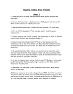 Negative Number Word Problems (differentiated) + answers | Teaching ...