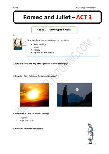 SHAKESPEARE: Romeo and Juliet - ACT 3. Scene 1- 5 | Teaching Resources