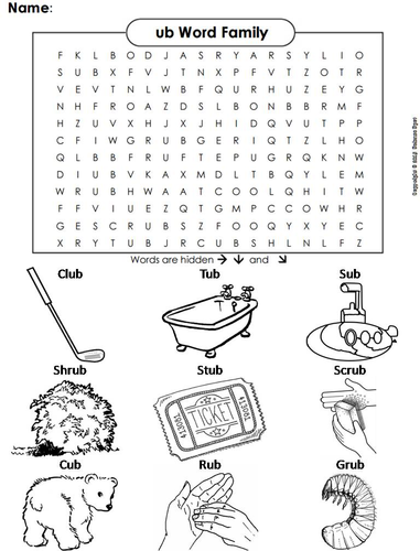 ub Word Family | Teaching Resources