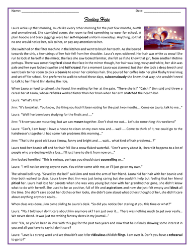 "Finding Hope" - Reading Comprehension / Story | Teaching Resources