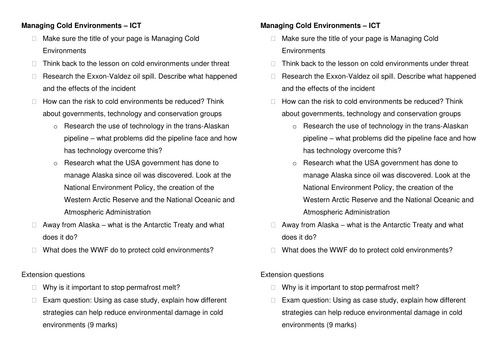 New AQA GCSE The Living World- Cold Environments Lesson #5 | Teaching ...
