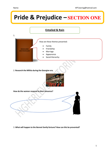 19th Century Novel: JANE AUSTEN: Pride and Prejudice - Chapter 7 ...