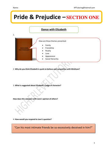 19th Century Novel: JANE AUSTEN: Pride and Prejudice - Chapter 17 & 18 ...