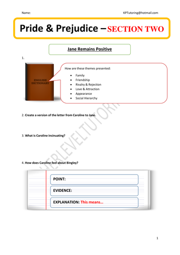 19th Century Novel: JANE AUSTEN: Pride and Prejudice - SECTION 2 ...