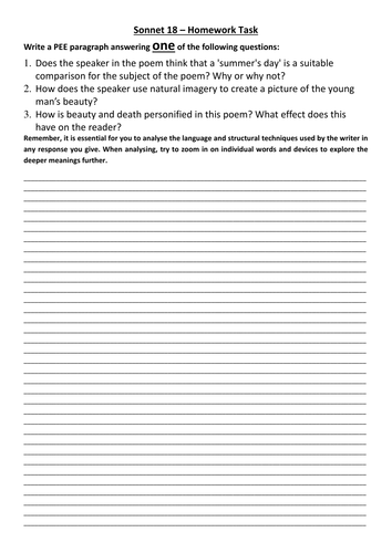 English Homework Marking Task and Marking Sheets | Teaching Resources