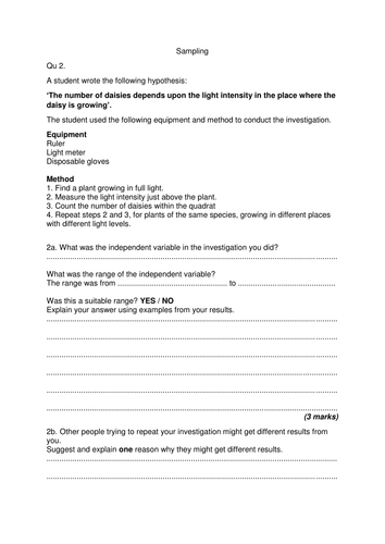 AQA Required Practical Exam Questions | Teaching Resources