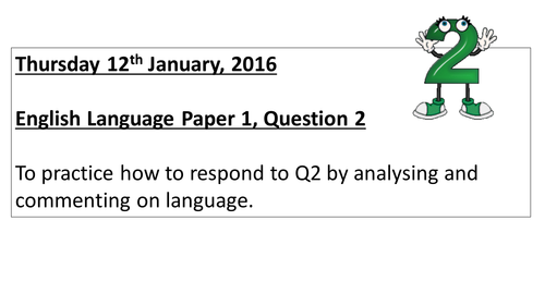 AQA New Spec, English Language Paper 1, Q2, Pick Your Poison | Teaching ...