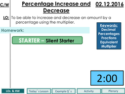 Percentage Increase and Decrease using the Multiplier | Teaching Resources