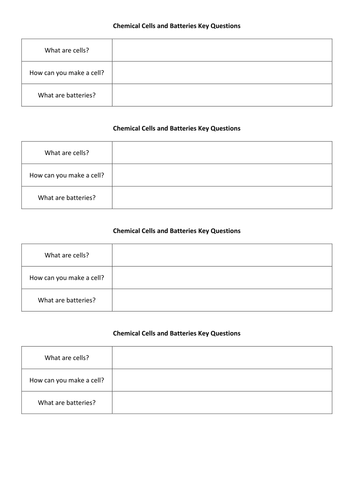 AQA GCSE C7 Energy Changes L6 Chemical Cells and Batteries | Teaching ...