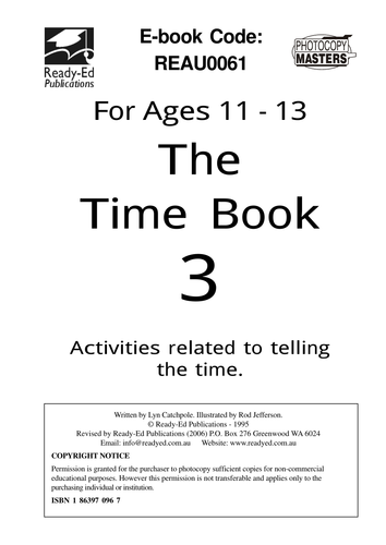 The Time Book 3 for 11 - 13 Year Olds | Teaching Resources