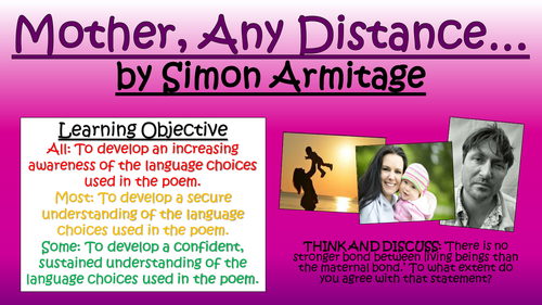 Mother, Any Distance... Simon Armitage - Love/ Relationships Poetry ...