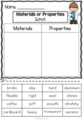 Materials and Properties Worksheets | Teaching Resources Materials and Properties Worksheets | Teaching Resources