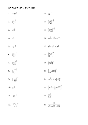 Evaluating Powers (2) | Teaching Resources