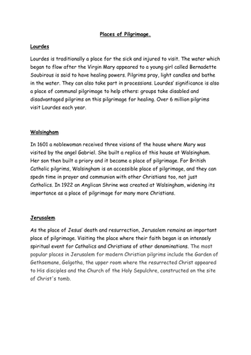 Pilgrimage - Lesson 7 | Teaching Resources