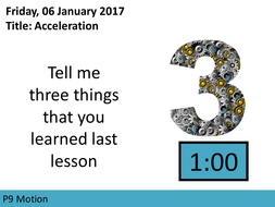 AQA GCSE P9 Motion L4 Acceleration - Equation 5 | Teaching Resources