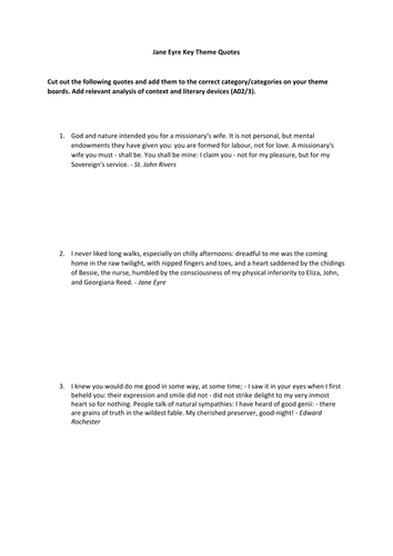 GCSE ENGLISH LITERATURE OCR J352-01 REVISION PACK JANE EYRE | Teaching ...