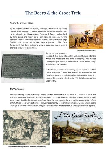 The Boers and the Great Trek | Teaching Resources