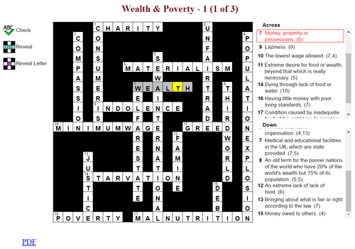 Literacy In Moral & Ethical Issues (Set 4) – Interactive Crosswords ...