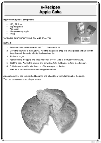 e-Recipe 02 - Apple Cake | Teaching Resources