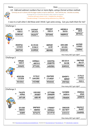 Addition and Subtraction Year 5 - Formal Written Methods | Teaching ...