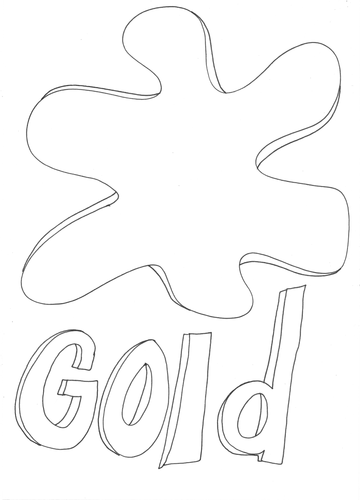 Gold: Colours: Splodge Colouring Page | Teaching Resources