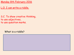 Riddle writing | Teaching Resources