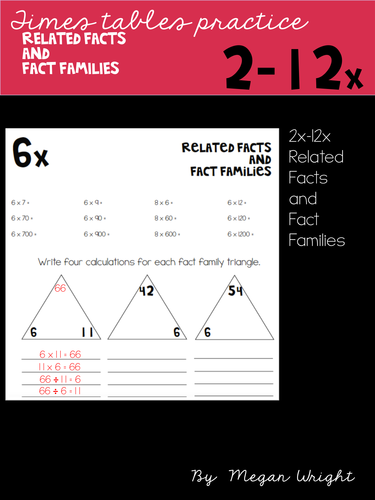 Related Facts, Inverse Operations for 2x-12x | Teaching Resources