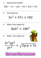 🐞 Core 1 Algebra Assessment with Full Solutions 🐞 Creative & Engaging ...