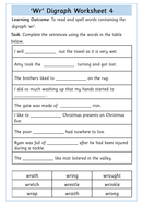 'wr' Digraph Worksheets | Teaching Resources