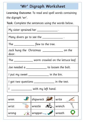 'wr' Digraph | Teaching Resources