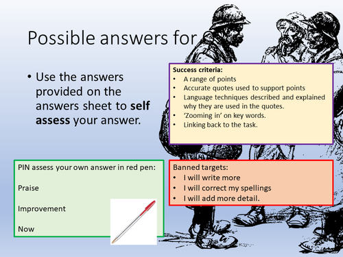 Aqa English Language Paper 1 Section A Walkthrough Teaching Resources
