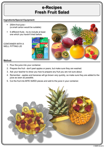 e-Recipe 14 - Fresh Fruit Salad | Teaching Resources