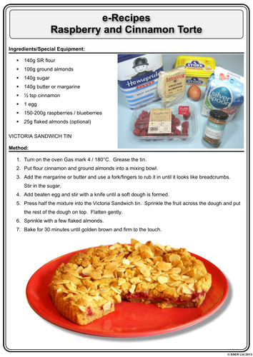 e-Recipe 19 - Raspberry & Cinnamon Torte | Teaching Resources