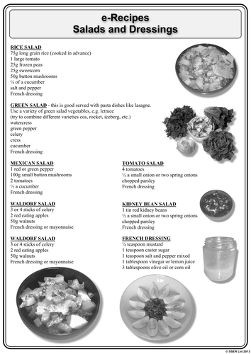 e-Recipe 20 - Salads & Dressings | Teaching Resources