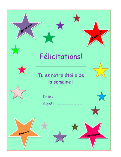 Certificates and badges - A French Resource for KS1, KS2 and early ...