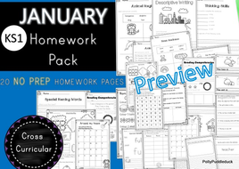 January Homework Pack for KS1 | Teaching Resources