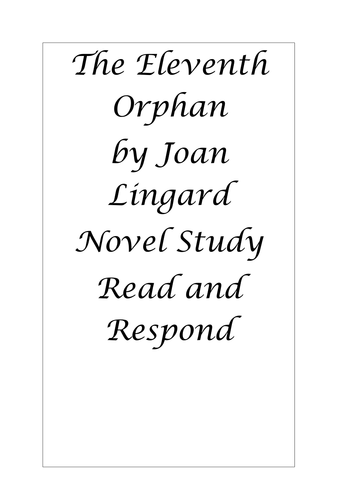 The Eleventh Orphan Read and Respond | Teaching Resources