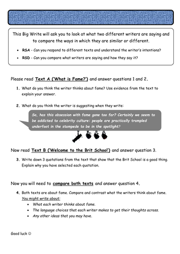 Writer's Intentions | Teaching Resources