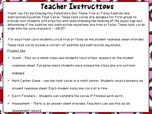 Addition and Subtraction Task Cards - Valentine's Day | Teaching Resources