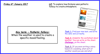 AQA 9-1 Low Ability Y9 A Christmas Carol Stave 1 - Pathetic fallacy ...