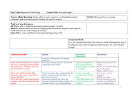 Area of triangle and compound of shapes | Teaching Resources
