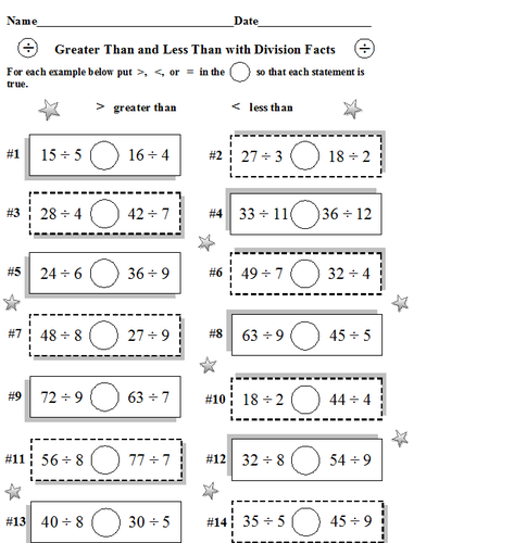 Division Facts Bundle 14 Worksheets | Teaching Resources
