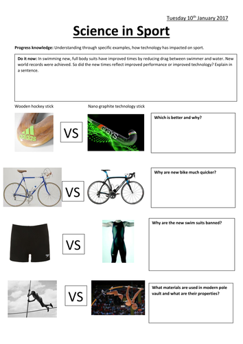 AQA GCSE PE - 12.8 - Science in sport and technology | Teaching Resources