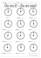 ITALIAN - Che ora è? - Che ore sono? - Worksheets by labellaroma ...