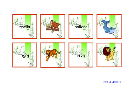 Animales Salvajes Cartas- juego | Teaching Resources