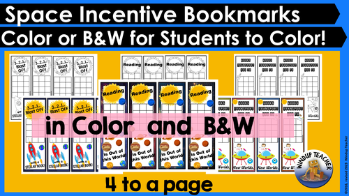 Space Bookmarks - Reading Sticker Reward Chart with Planets, Rocket ...