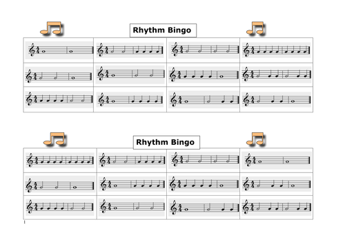 Rhythm Bingo Card Game with Audio for Music Lessons | Teaching Resources