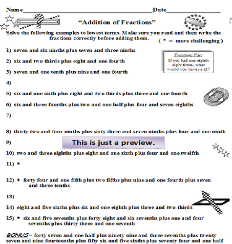 Fractions TWIST All Operations Examples | Teaching Resources