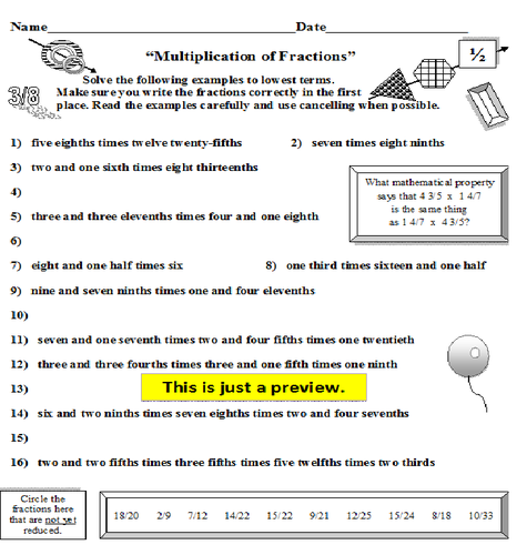 Fractions TWIST All Operations Examples | Teaching Resources